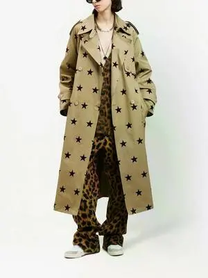 Palm Angels Stars Print Trench Coat