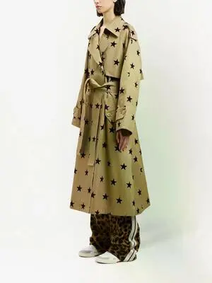 Palm Angels Stars Print Trench Coat