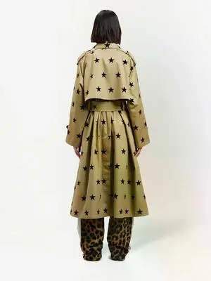 Palm Angels Stars Print Trench Coat