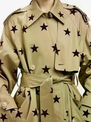 Palm Angels Stars Print Trench Coat