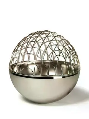 EDITIONS MILANO Magellano Grid Spherical Vase - Silver