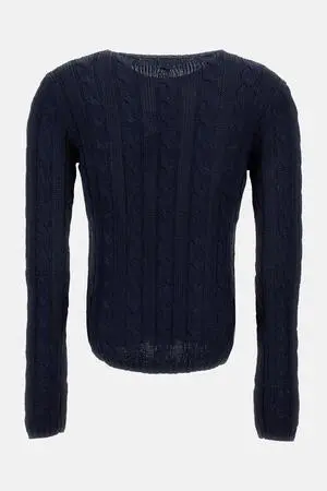 Ralph Lauren Cable Knit Pullover Sweater - Blue