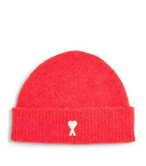 Ami Alpaca-wool-blend Beanie - Red