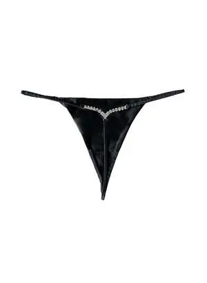 Fleur Du Mal Crystal Luxe V-string - Black