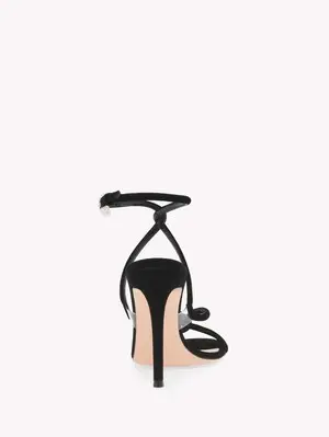 GIANVITO ROSSI Mamba Crystal Suede Sandals - Nero