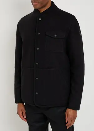 Moncler Boiled Wool Overshirt - Black