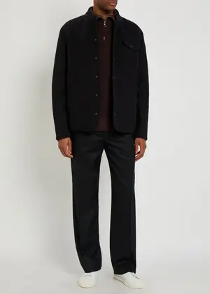 Moncler Boiled Wool Overshirt - Black