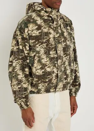 CHEW FOREVER Camo Studded Hooded Parka Jacket