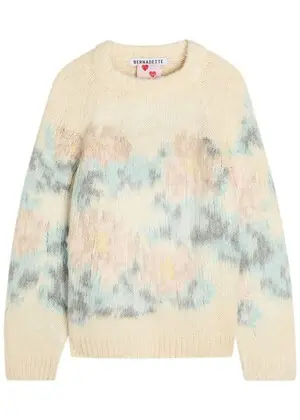 Bernadette Floral-intarsia Silk Jumper
