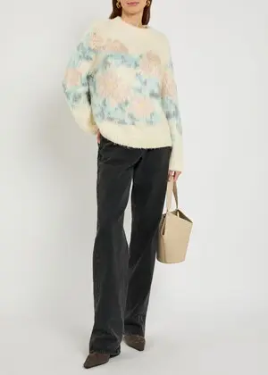 Bernadette Floral-intarsia Silk Jumper