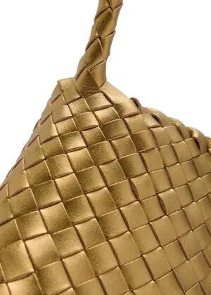 Dragon Diffusion Rosanna Woven Leather Shoulder Bag - Gold
