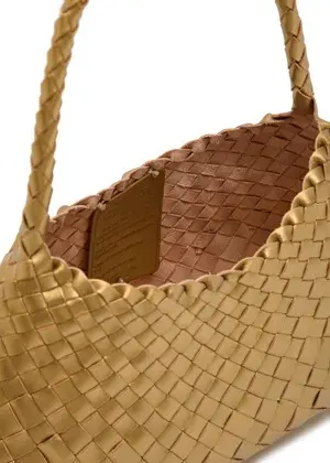 Dragon Diffusion Rosanna Woven Leather Shoulder Bag - Gold
