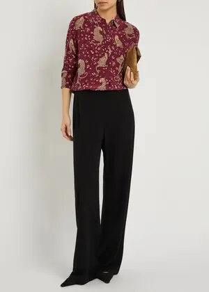 Rails Kate Leopard-print Silk Shirt - Red