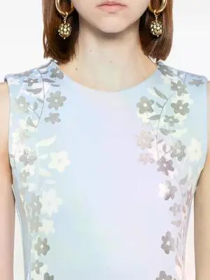 Cynthia Rowley Floral-print Midi Dress - Blue