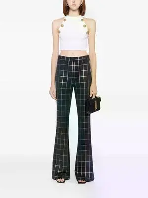 Cynthia Rowley Checked Flared Trousers