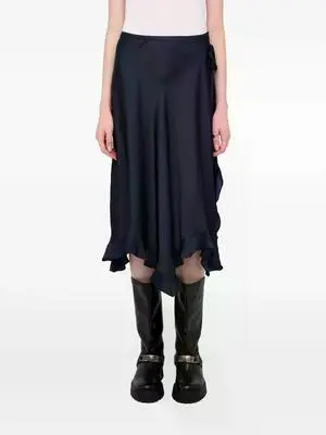 Zadig&Voltaire Midi Satin Skirt - Blue