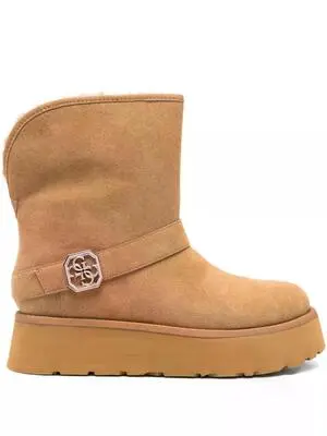 Guess Dolsay Buckle-strap Platform Boots - Brown