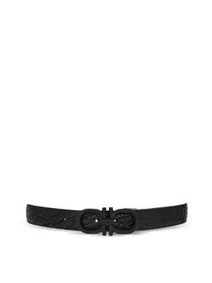 FERRAGAMO Stitched Gancini Buckle Belt