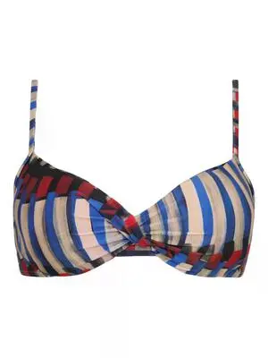 LYGIA & NANNY Striped Twisted Bikini Top - Blue