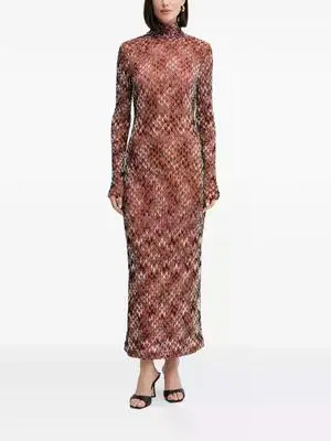 Missoni Patterned Long-sleeve Midi Dress