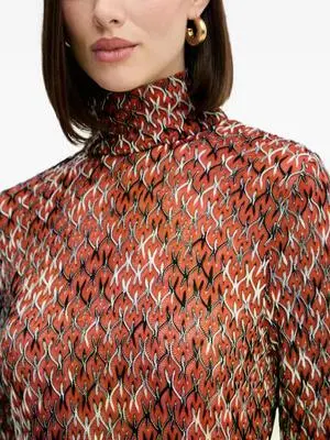 Missoni Patterned Long-sleeve Midi Dress