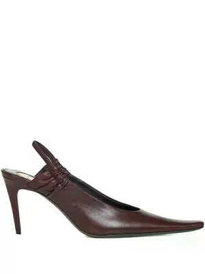 Saint Laurent 75mm Anne-marie Slingback Pumps - Red