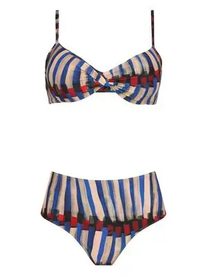 LYGIA & NANNY Verônica Striped Bikini Set - Neutrals