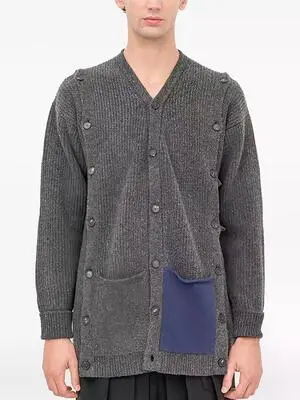 SETCHU Button-up Contrast-pocket Cardigan