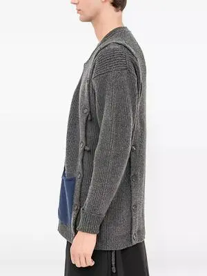 SETCHU Button-up Contrast-pocket Cardigan