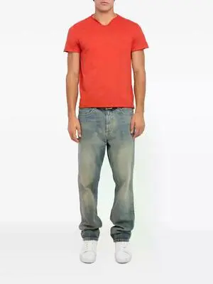 Zadig&Voltaire Henley U-neck Short-sleeve T-shirt - Orange
