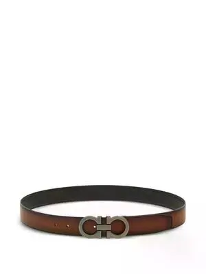 FERRAGAMO Rectangular Buckle Reversible Belt - Brown
