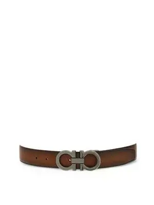 FERRAGAMO Rectangular-buckle Reversible Belt - Brown