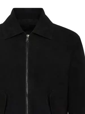 FRANZESE COLLECTION Leather Zip Jacket - Black