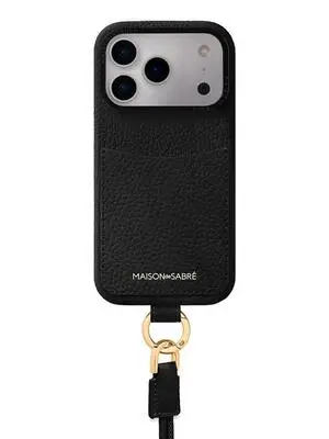 MAISON DE SABRE The Sling Card-slot Lanyard Iphone 17 Pro Case - Black
