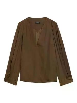 Zadig&Voltaire Torny V-neck Satin Blouse - Green