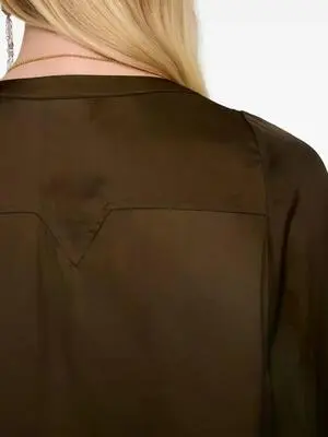 Zadig&Voltaire Torny V-neck Satin Blouse - Green