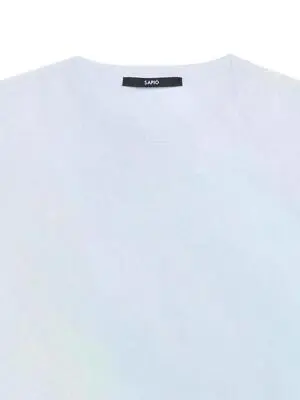 SAPIO Crew-neck Fine Knit Sweater - Blue