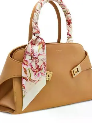 FERRAGAMO Floral Bloom Print Silk Mini Bandeau - Neutrals