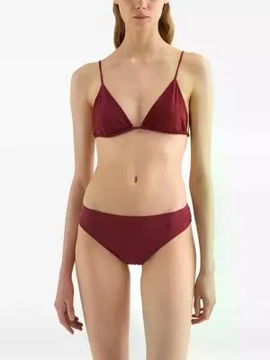 JIL SANDER Jersey Embroidered Monogram Bikini Bottom - Red