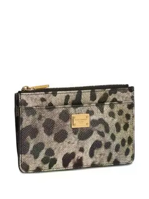 Dolce & Gabbana Leopard-print Plaque Wallet - Brown