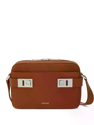 FERRAGAMO Gancio Buckles Crossbody Bag - Brown