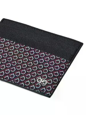 FERRAGAMO Gancini-patterned Card Holder - Black