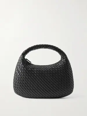 Bottega Veneta Medium Intrecciato Leather Shoulder Bag - Black