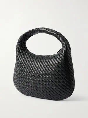 Bottega Veneta Medium Intrecciato Leather Shoulder Bag - Black