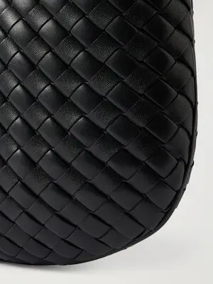Bottega Veneta Medium Intrecciato Leather Shoulder Bag - Black