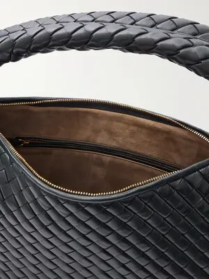 Bottega Veneta Medium Intrecciato Leather Shoulder Bag - Black