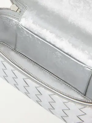 Bottega Veneta Bang Bang Intrecciato Distressed Metallic Leather Tote - Silver