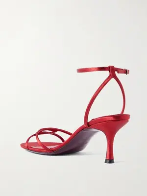 JIMMY CHOO Leo 65 Satin Sandals - Red