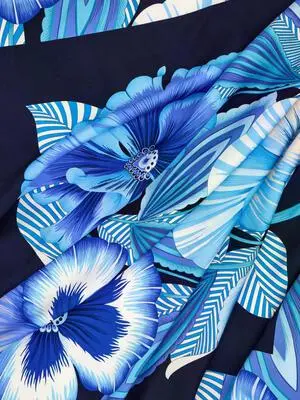 FERRAGAMO Brezza-print Silk Scarf - Blue