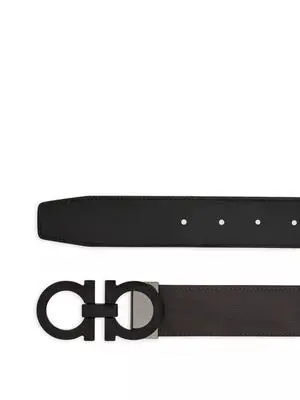FERRAGAMO Reversible Gancini Belt - Black